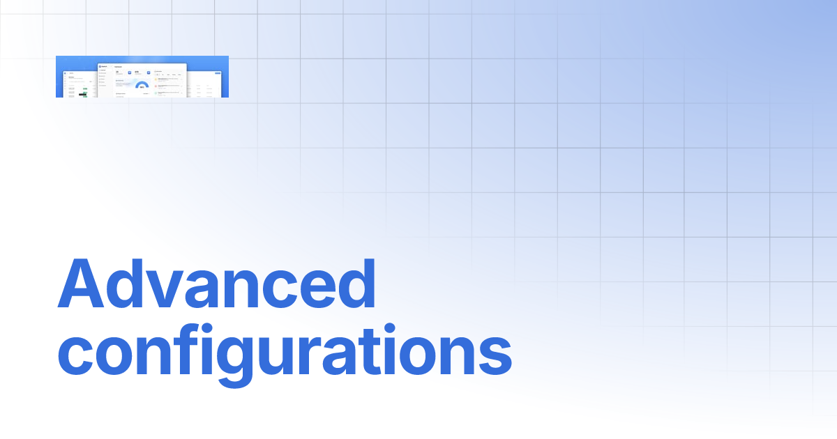 Advanced configurations | Duplicati