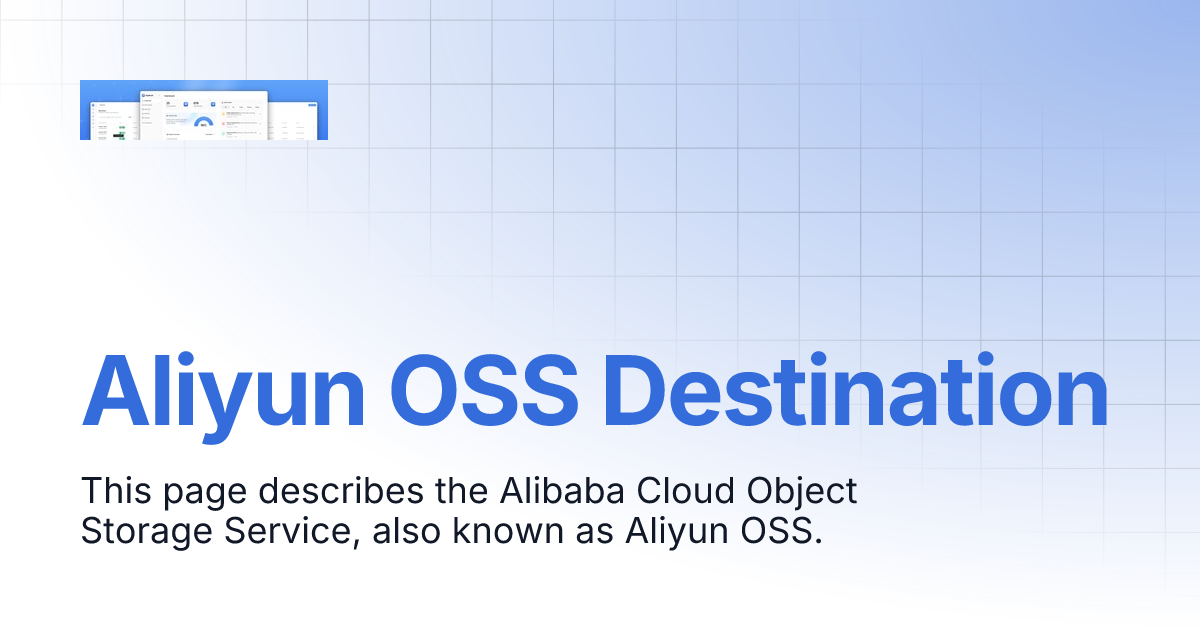 Aliyun OSS Destination | Duplicati