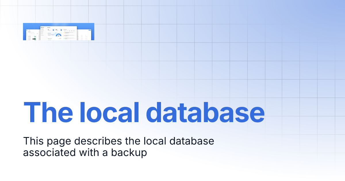 The local database | Duplicati