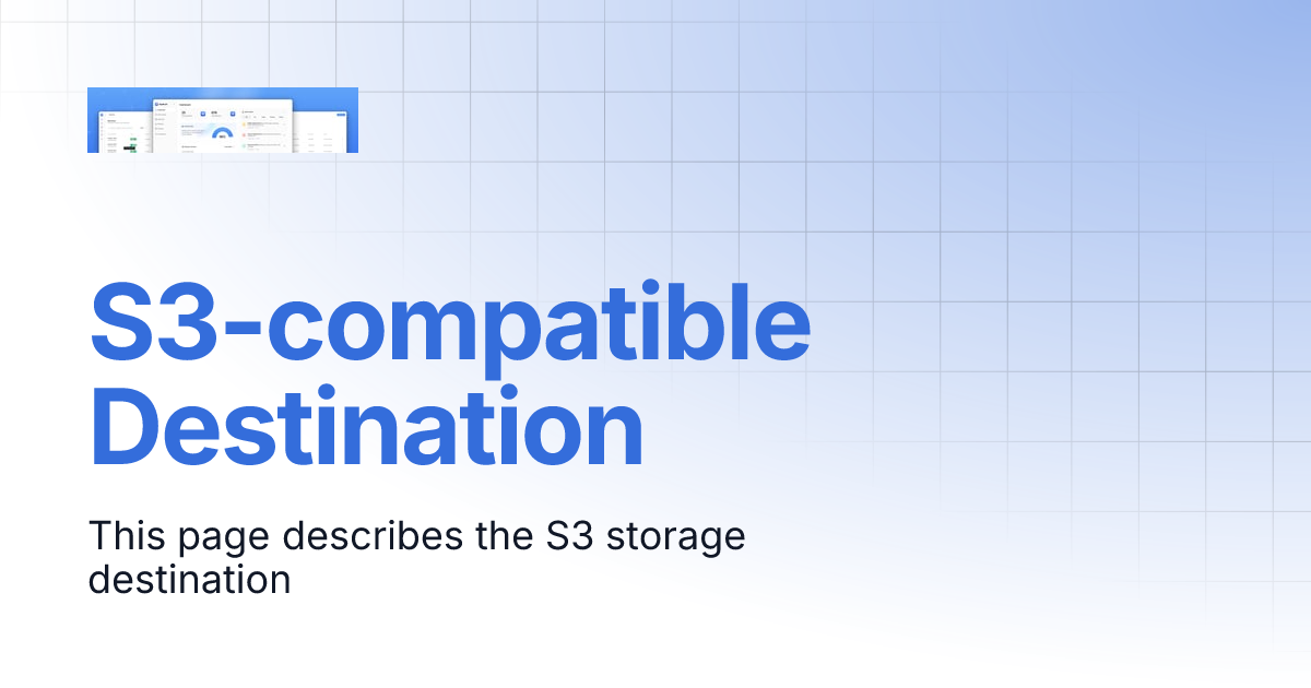 S3-compatible Destination | Duplicati