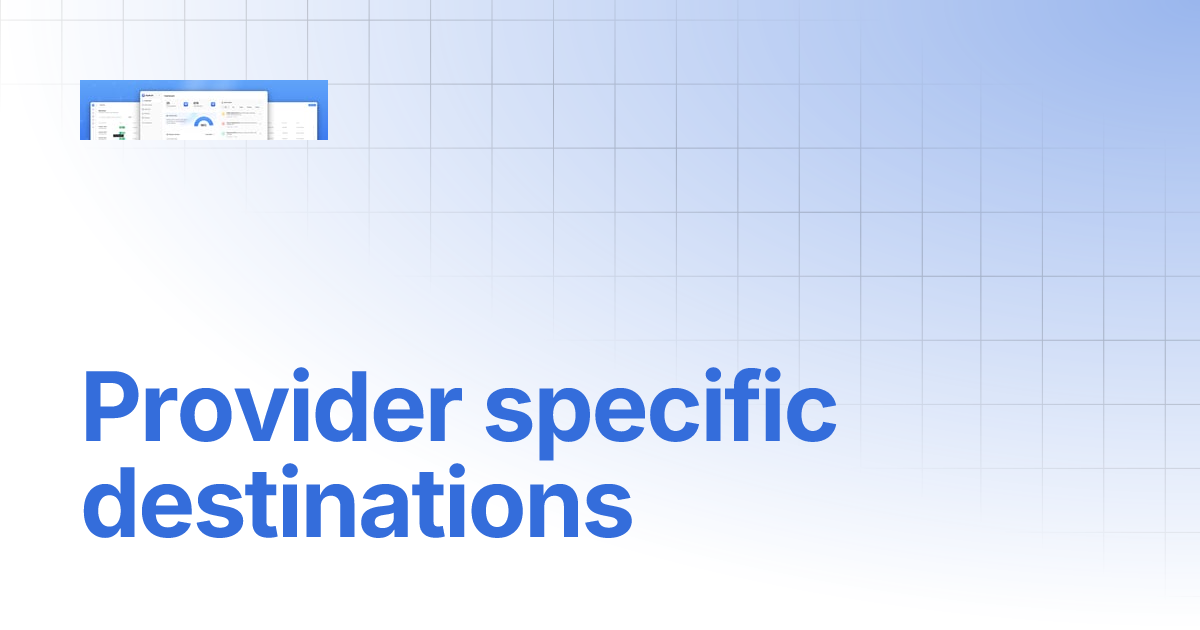 Provider specific destinations | Duplicati
