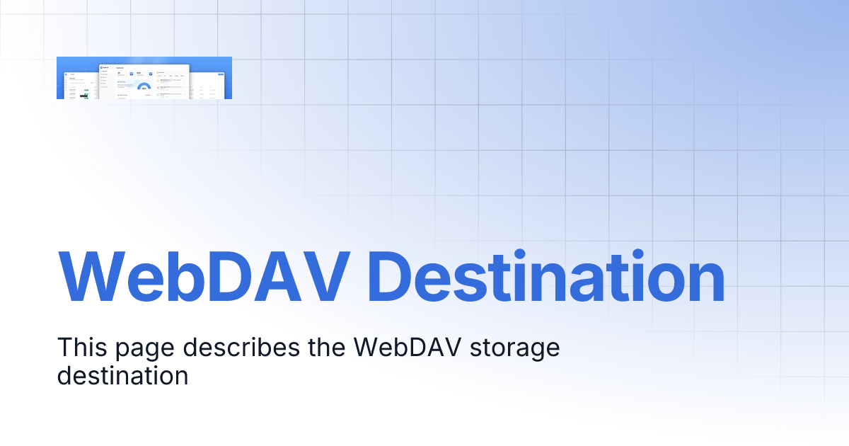 WebDAV Destination | Duplicati