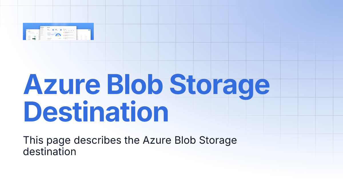 Azure Blob Storage Destination | Duplicati
