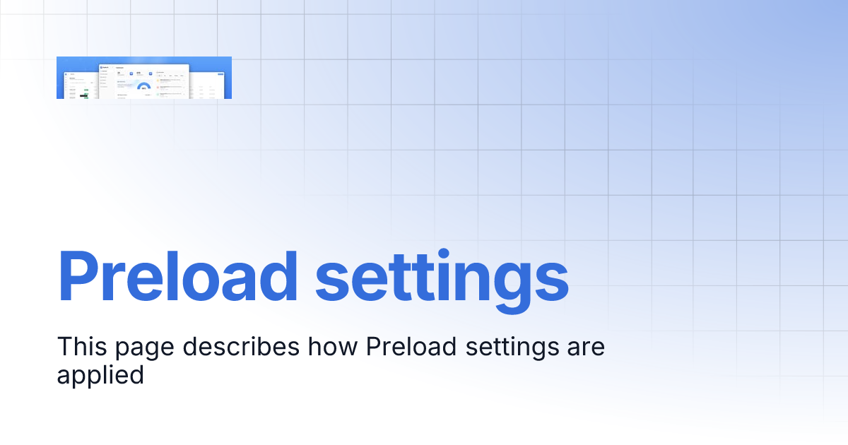 Preload settings | Duplicati
