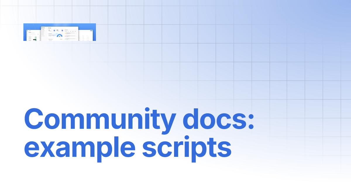Community docs: example scripts | Duplicati