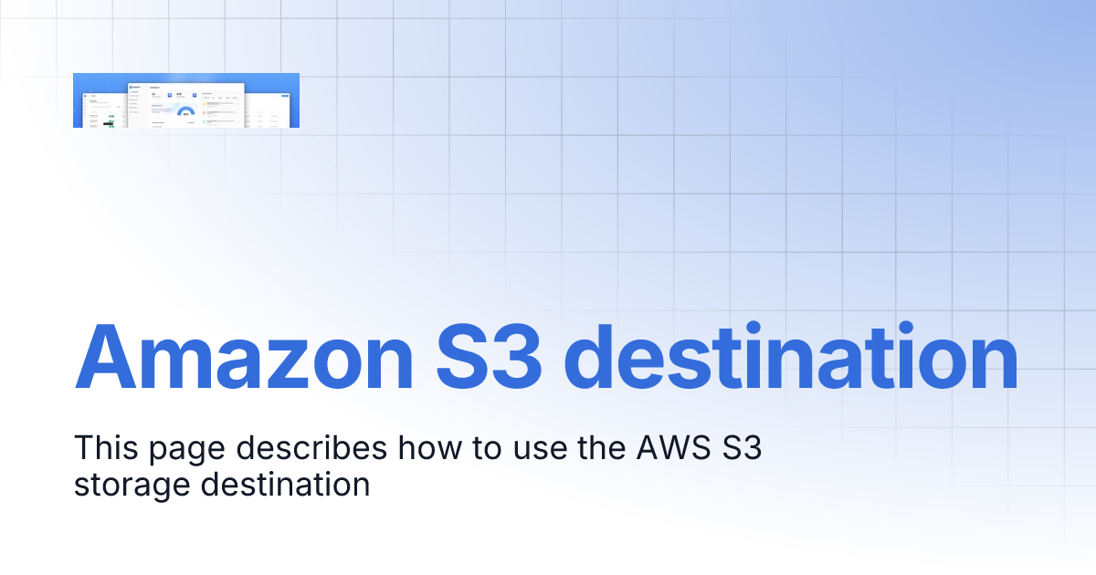 Amazon S3 destination | Duplicati