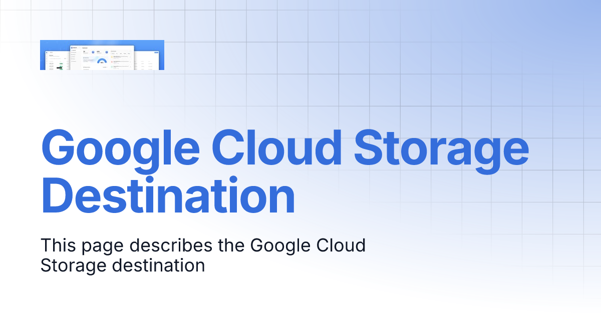 Google Cloud Storage Destination | Duplicati