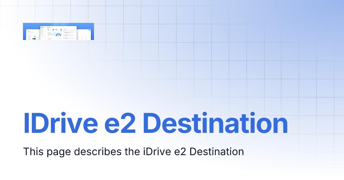 IDrive e2 Destination | Duplicati