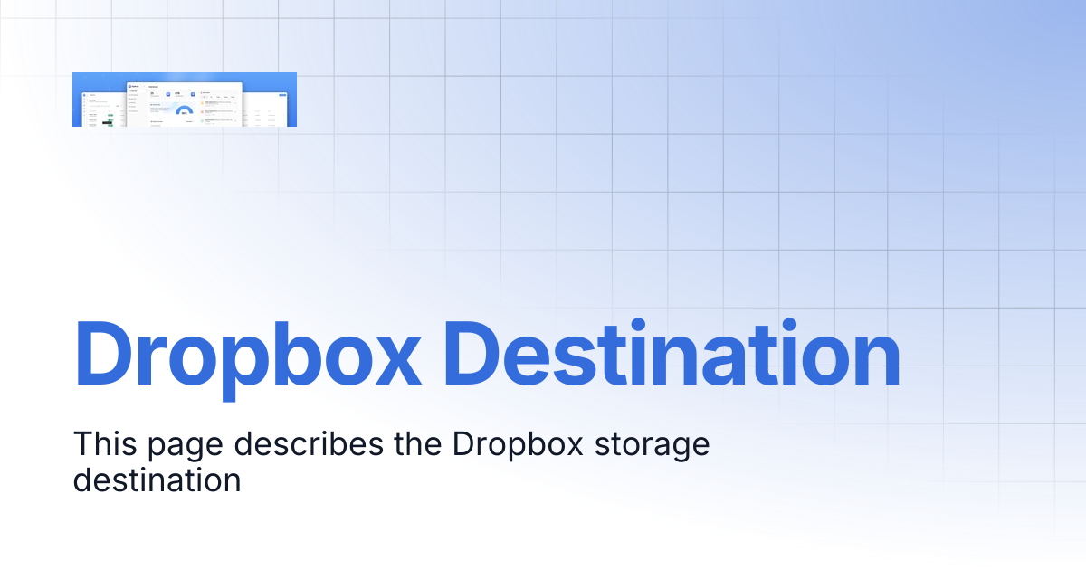 Dropbox Destination | Duplicati