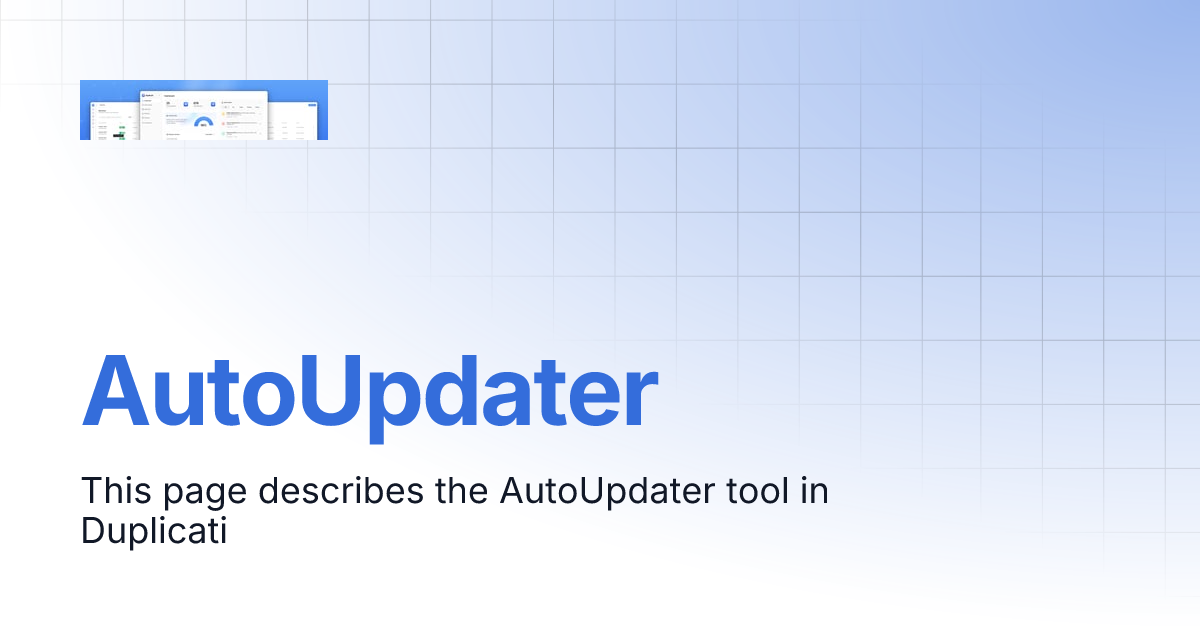 AutoUpdater | Duplicati