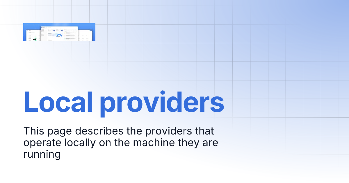 Local providers | Duplicati