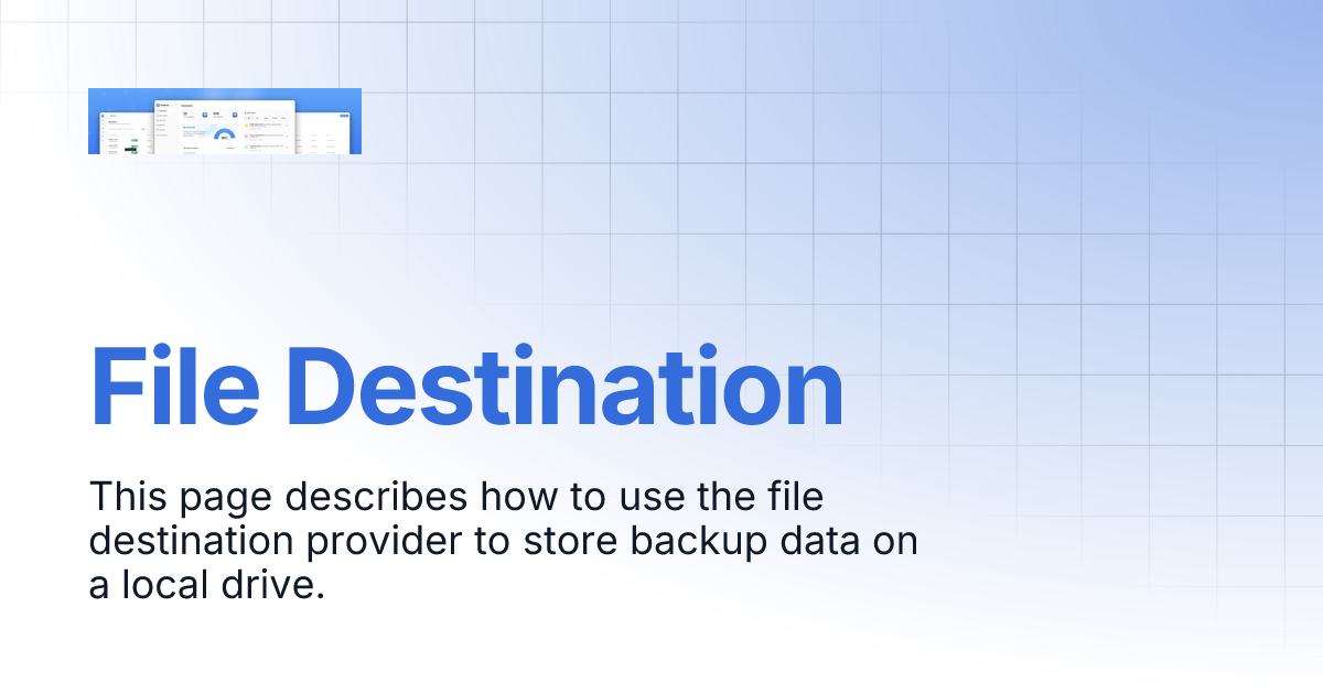 File Destination | Duplicati